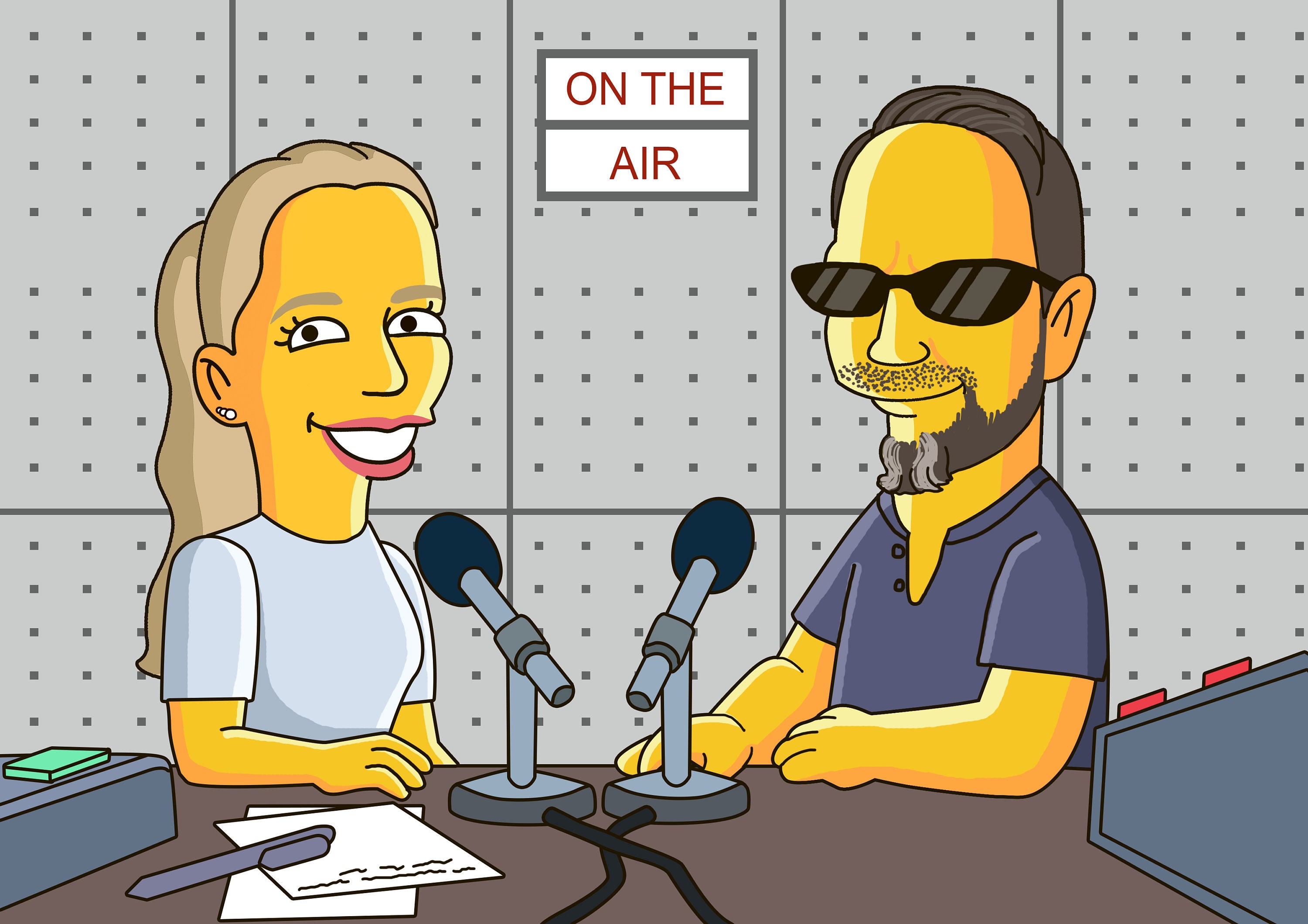 Radio Personality Gift - Custom Portrait as Yellow Cartoon Character ...