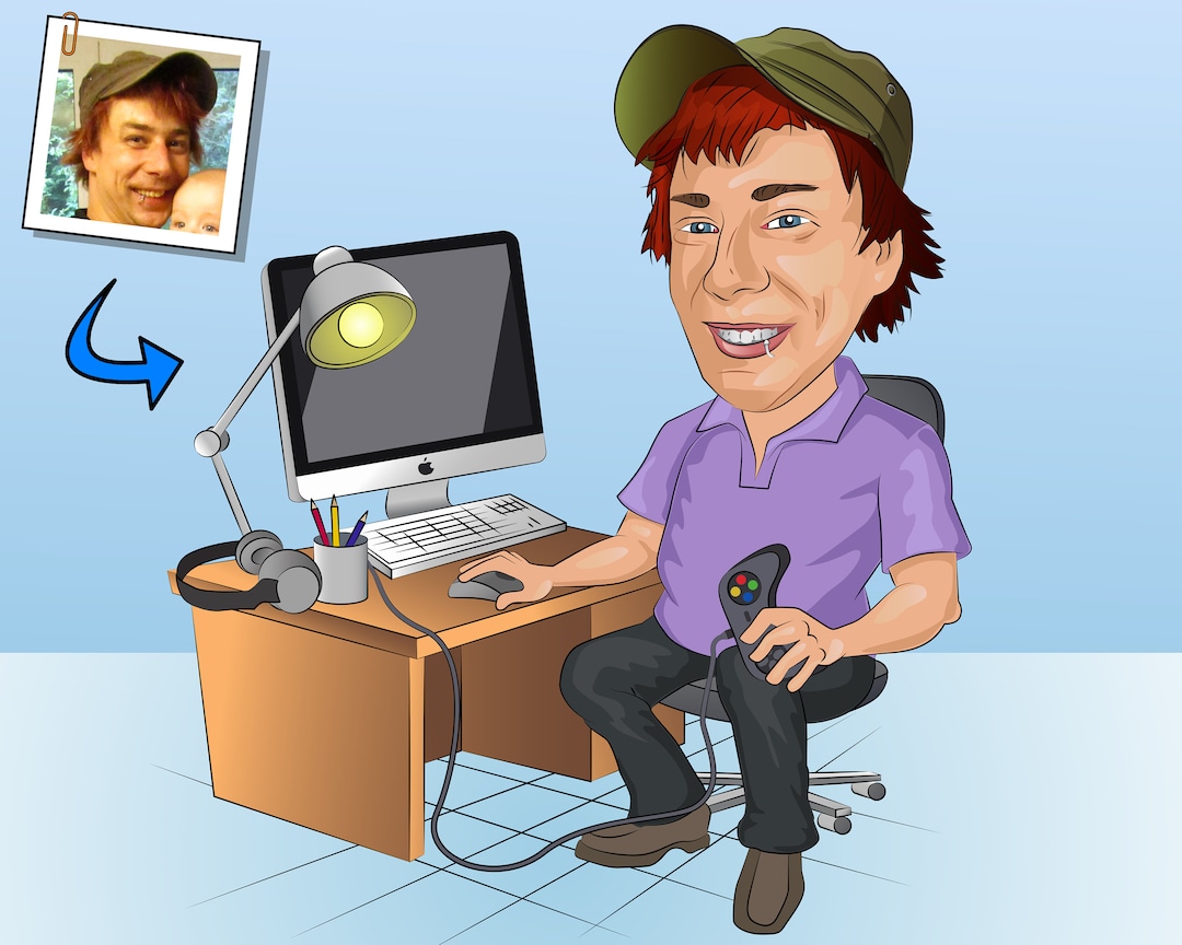 Network Engineer Gift - Custom Caricature Portrait From Photo, Network ...