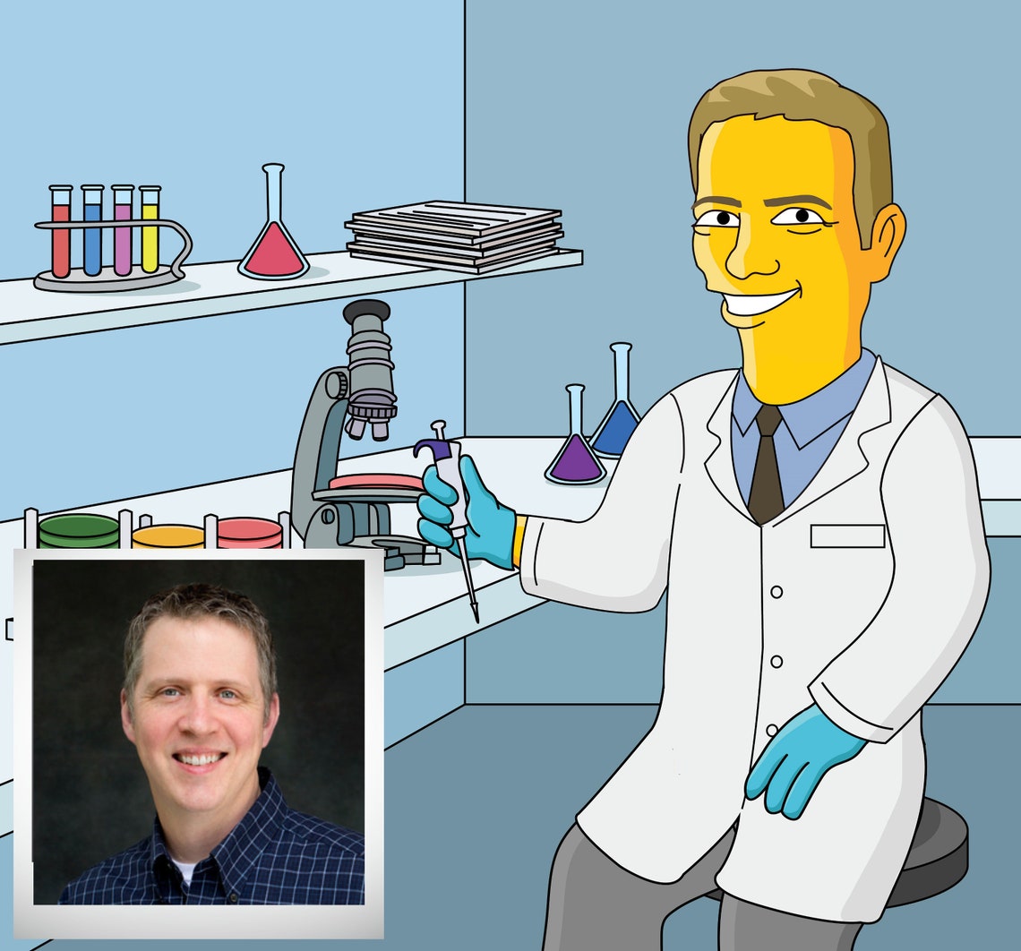 Biology Teacher Gift Custom Portrait as Cartoon Character / - Etsy