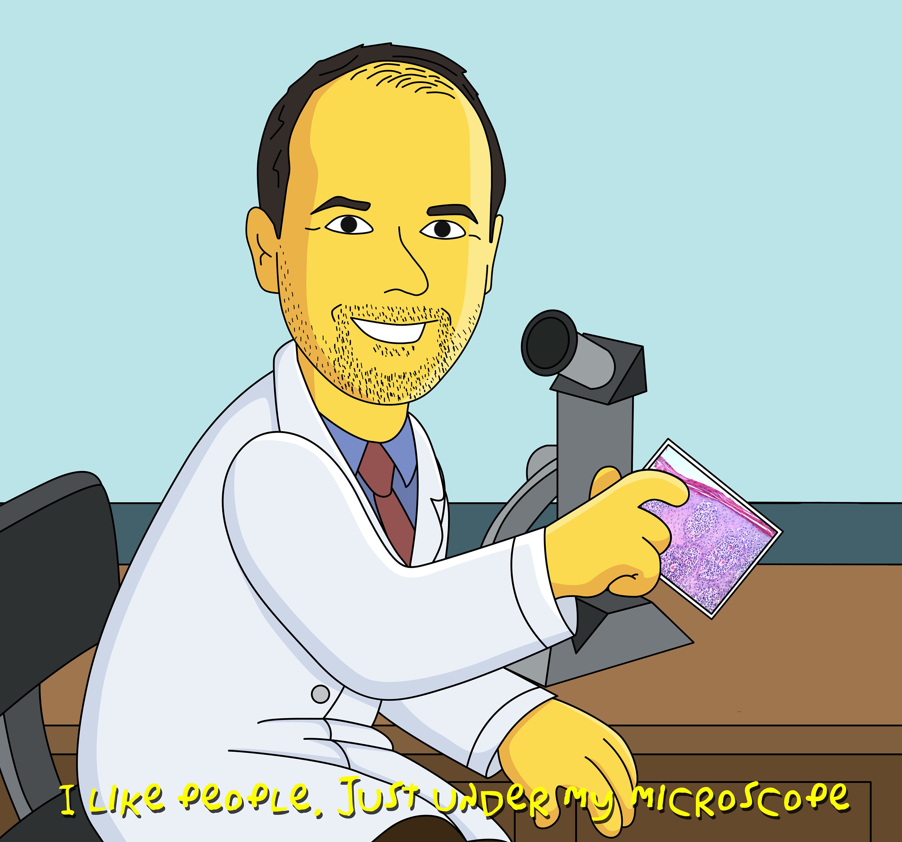 Pathologist Gift Custom Portrait as Cartoon Character / | Etsy