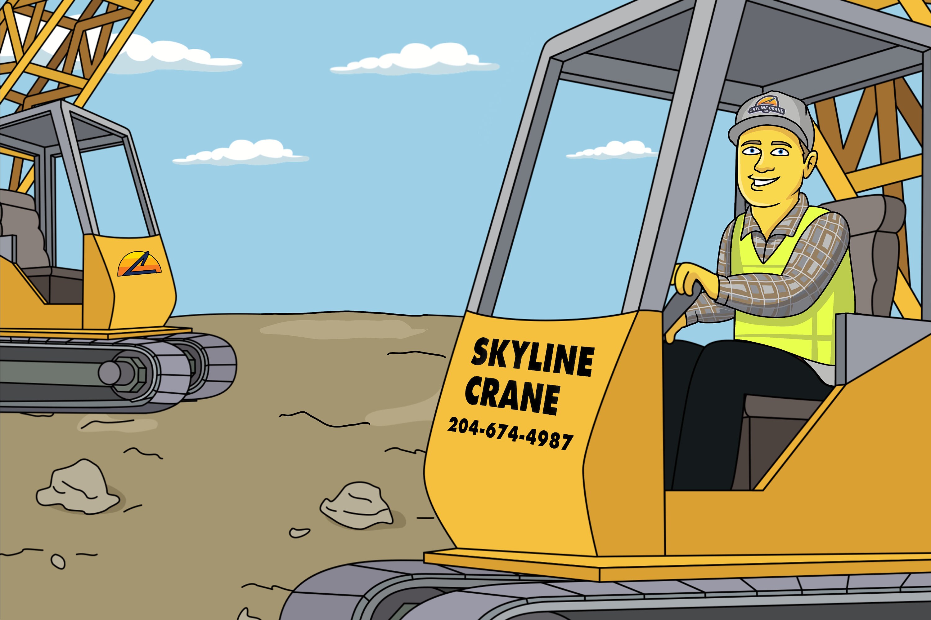 Crane Operator Cartoon