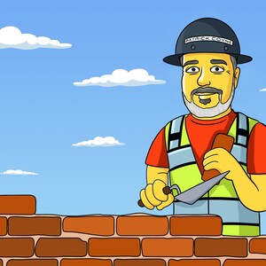 Brick Mason Gift - Custom Portrait From Your Photo as Yellow Character ...