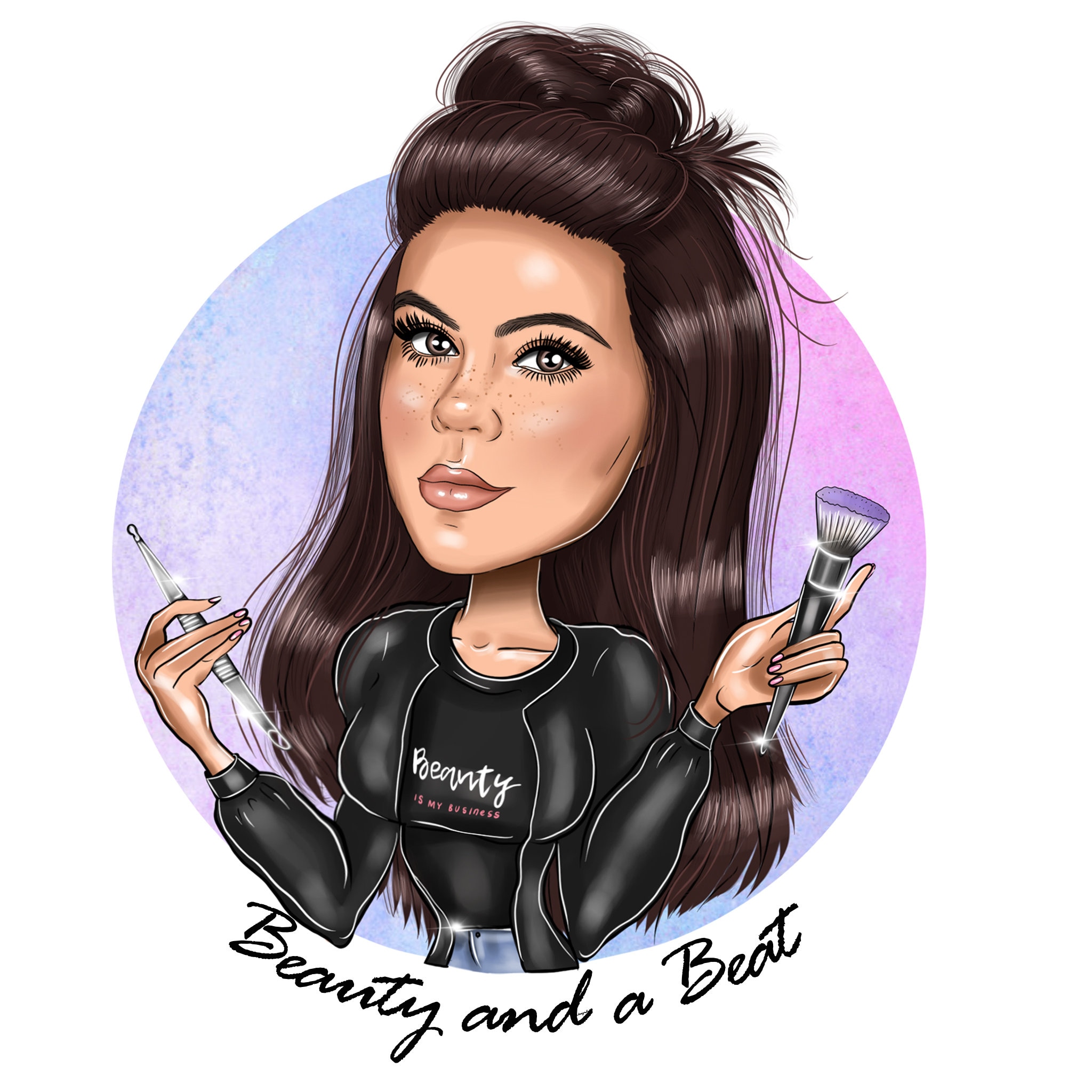 Beautician Logo Design - Custom Cartoon Portrait for Your Business Logo ...