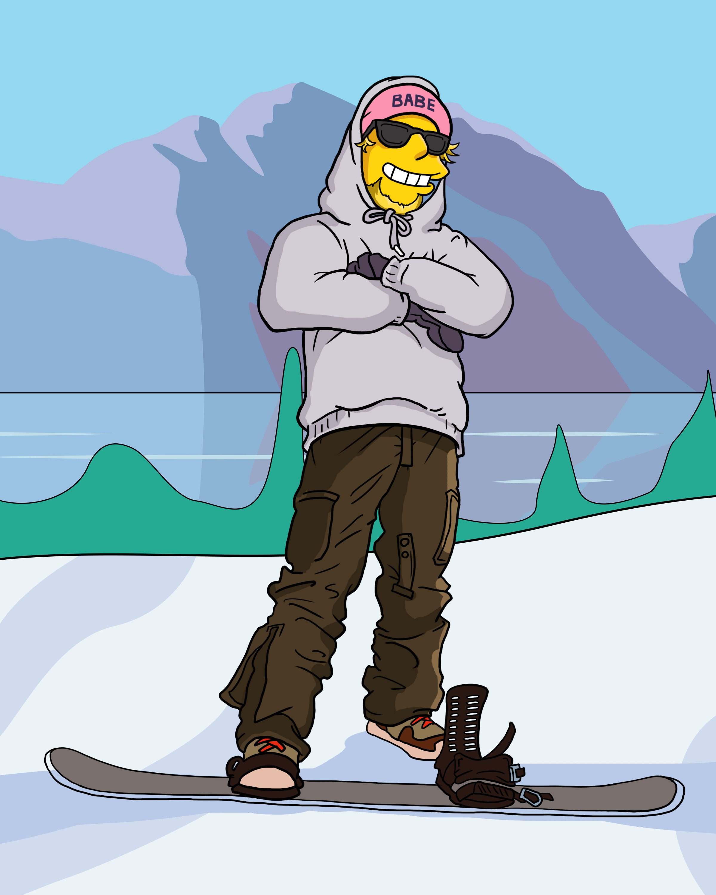 Funny Snowboarder Gift Custom Cartoon Portrait From Photo / | Etsy