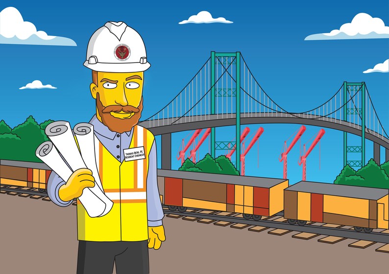 Engineering Student Gift - Custom Portrait as Cartoon Character ...