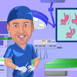 Bariatric Surgeon Gift - Custom Caricature From Photo, Bariatric ...