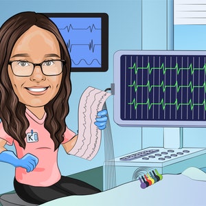 ECG Tech Gift - Custom Caricature From Photo, EKG, Ekg Tech, Cardiac ...