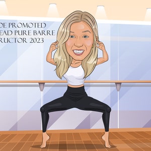 Barre Gift - Custom Caricature From Photo, Ballet Barre - Etsy