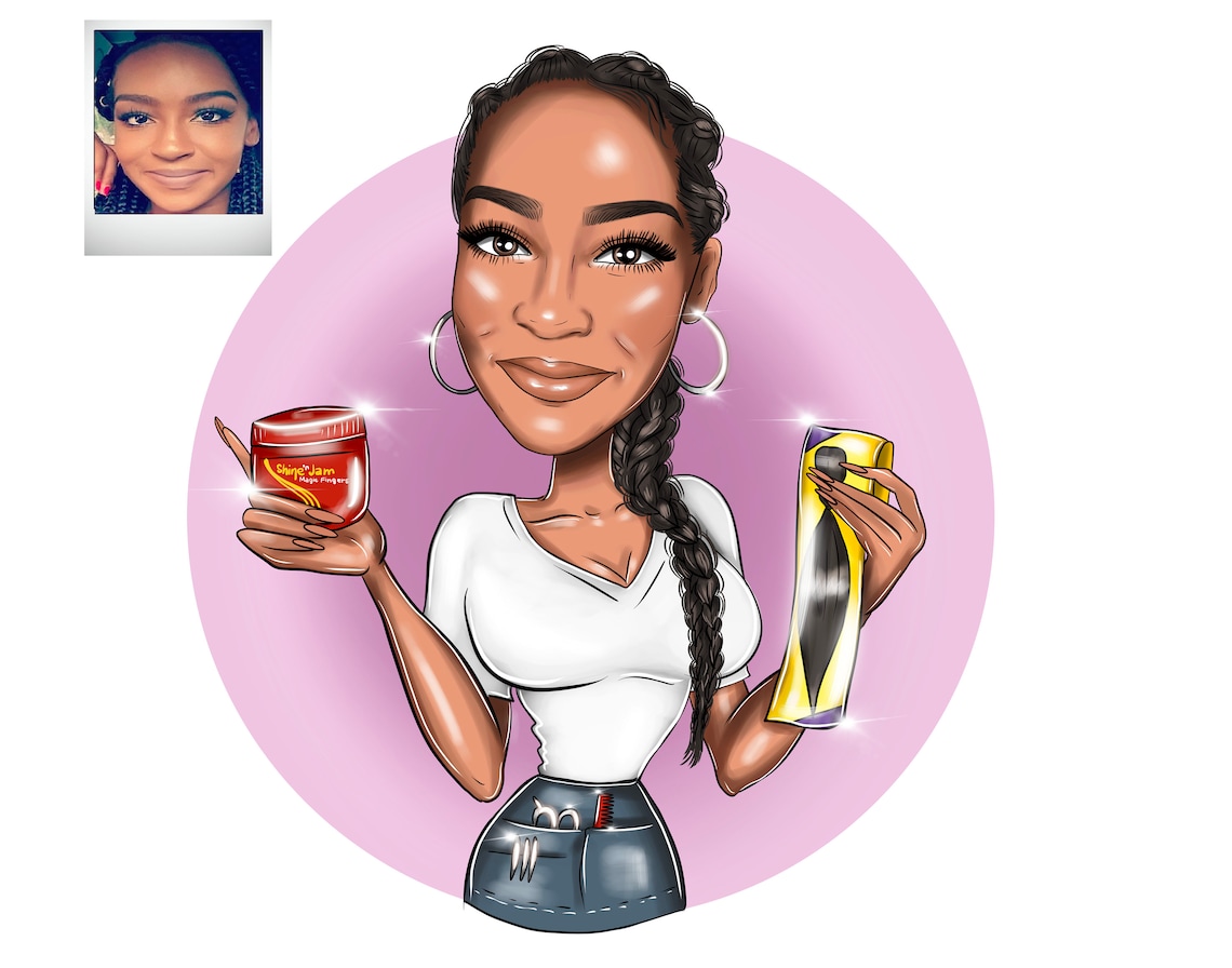 Hair Bundles Logo Design - Custom Cartoon Portrait for Your Business ...