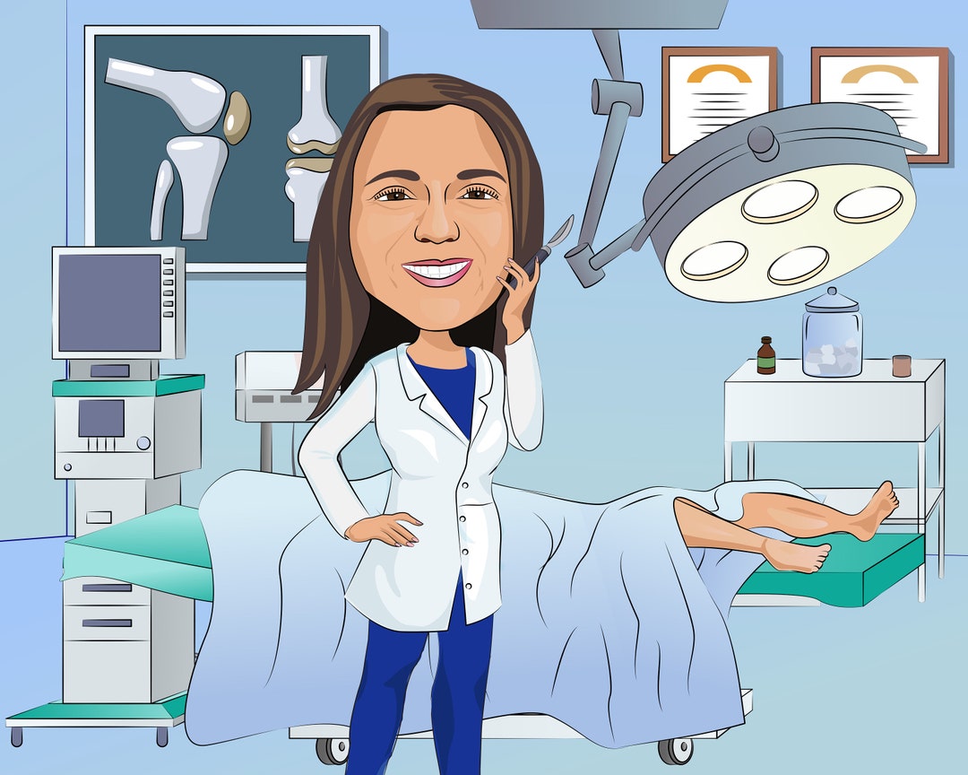 Trauma Surgeon Gift - Custom Caricature From Photo, Trauma Surgery - Etsy