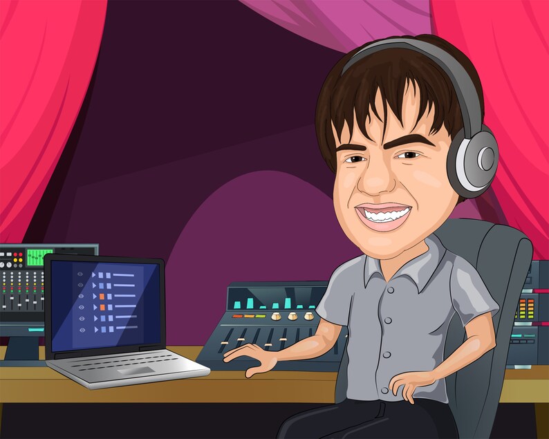Stage Manager Gift - Custom Caricature From Photo, Stage Crew - Etsy