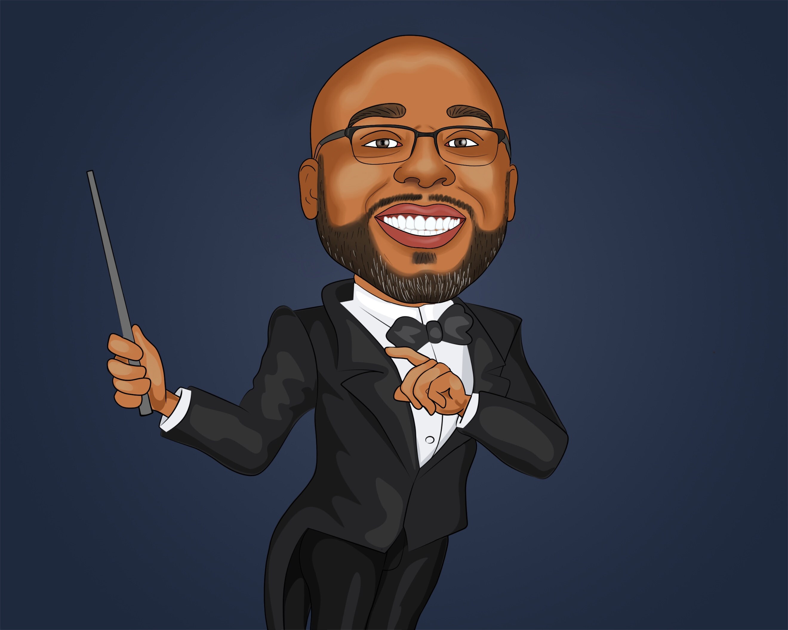 Custom Conductor Caricature Portrait: Unique Choir Director Gift ...
