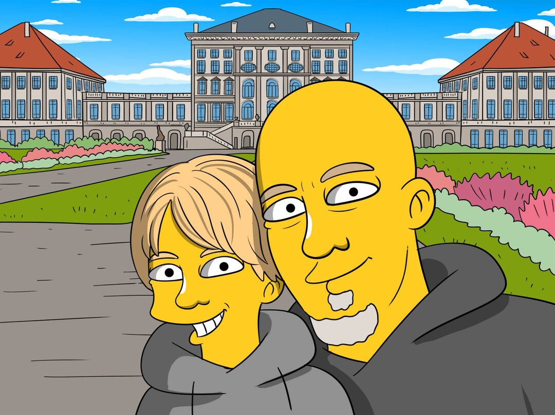 Munich Gift - Custom Yellow Cartoon Portrait From Photo, Nymphenburg ...