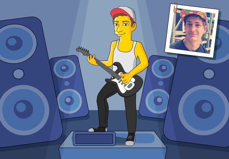 Keyboard Player Gift Portrait as Cartoon Character / - Etsy