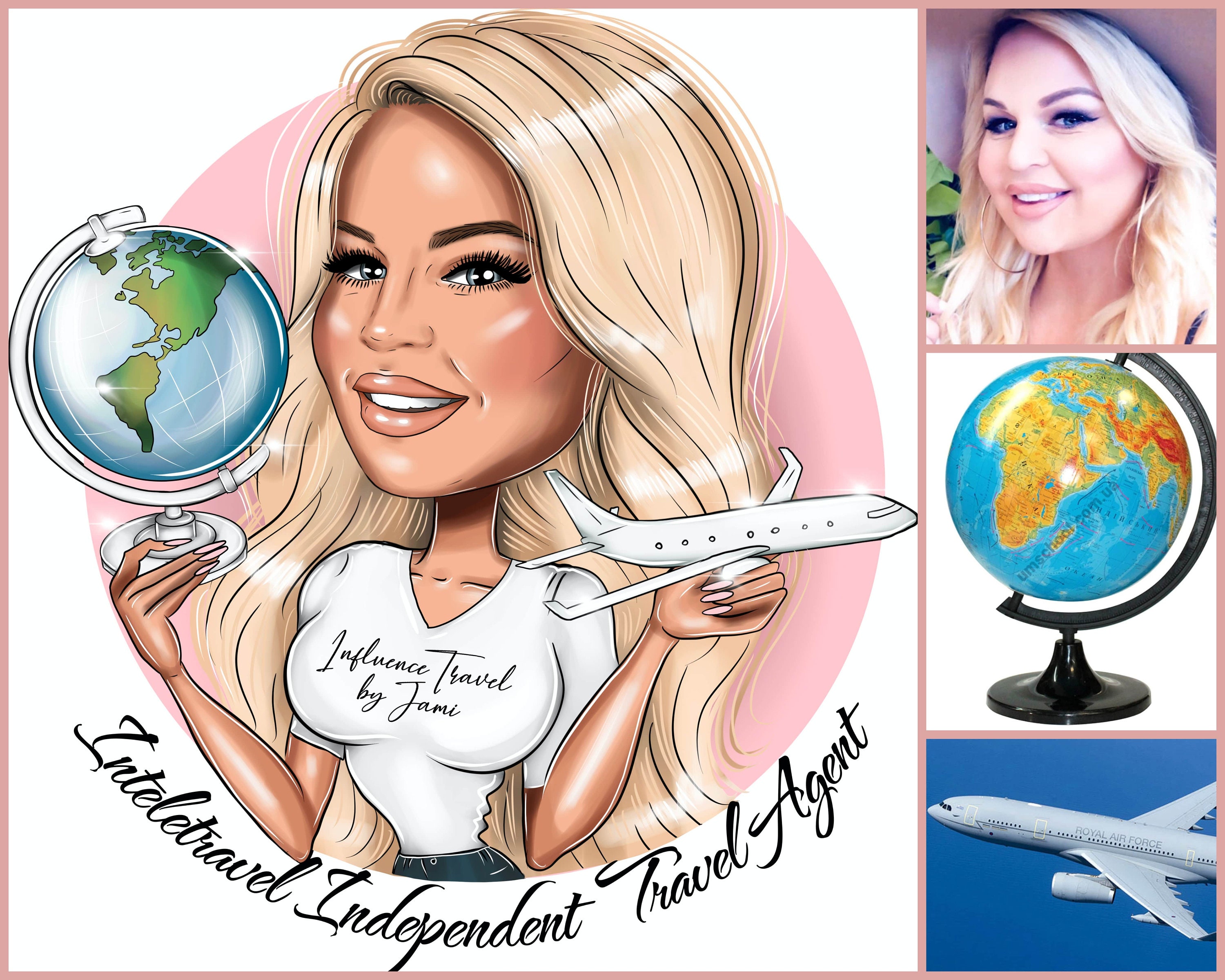 Travel Agent Logo custom portrait for your business logo / | Etsy