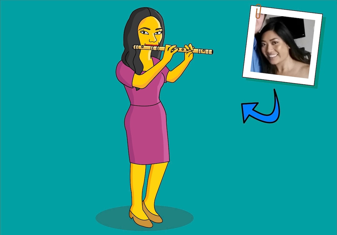 Flute Player Gift - Portrait as Cartoon Character / Flutist Gift - Etsy