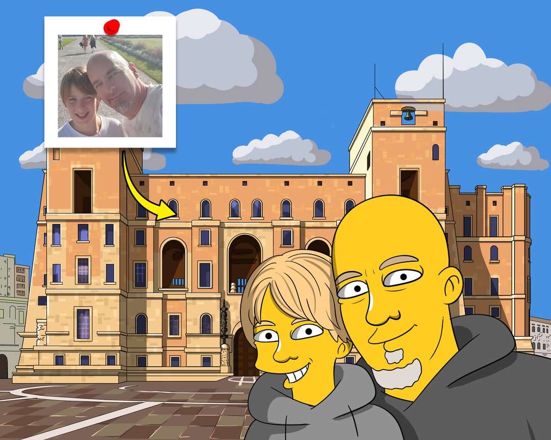 Taranto Gift - Custom Yellow Cartoon Portrait From Photo, Taranto Art ...