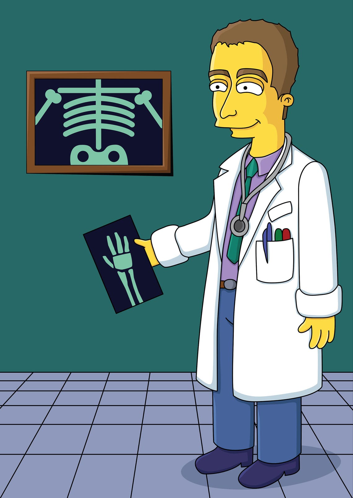 Radiologist Gift Custom Portrait as Yellow Character / | Etsy