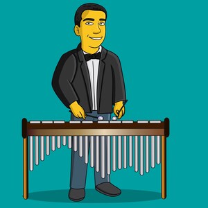 Marimba Player Gift - Portrait as Cartoon Character - Etsy