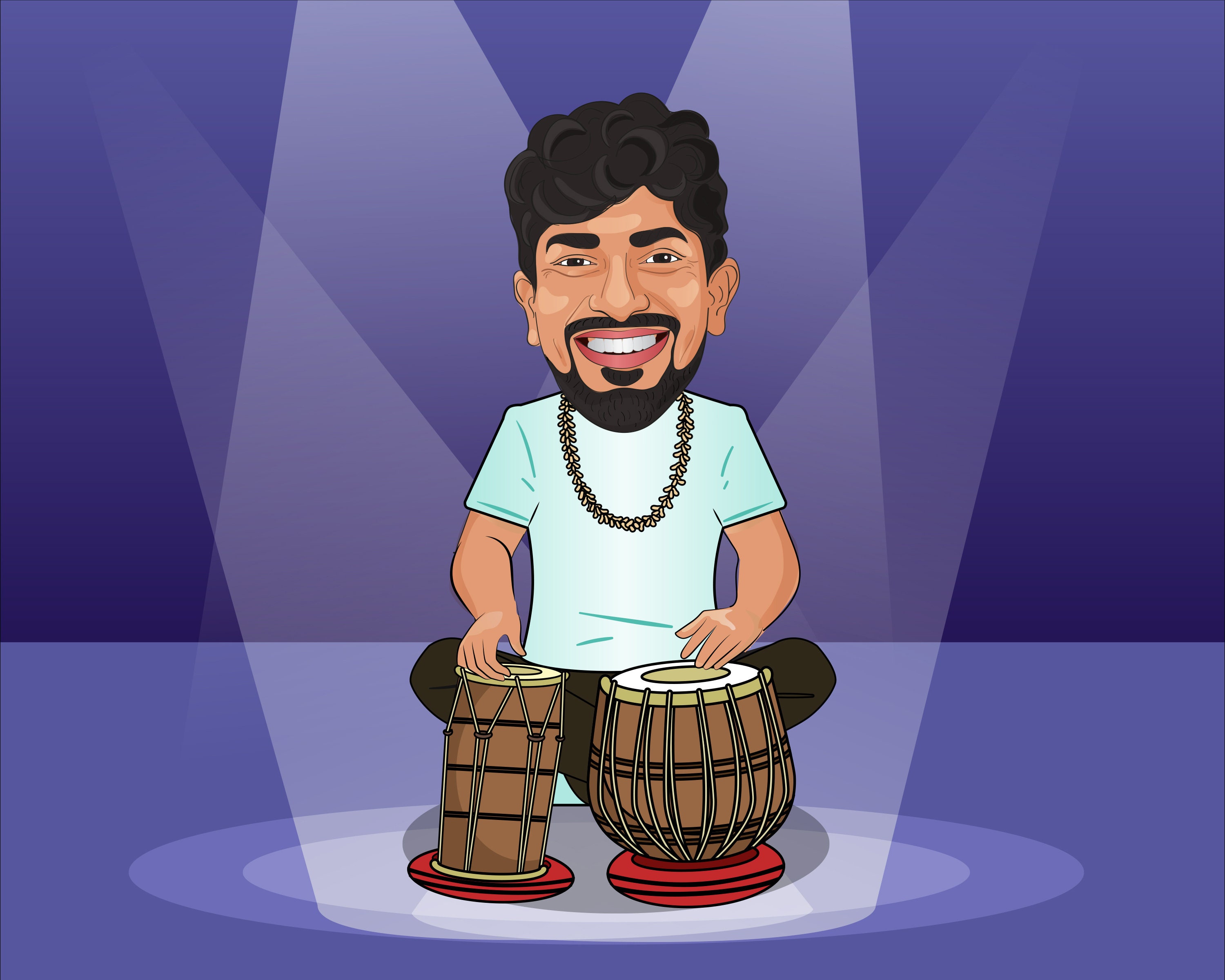 Tabla Player Gift - Custom Cartoon Portrait - Etsy