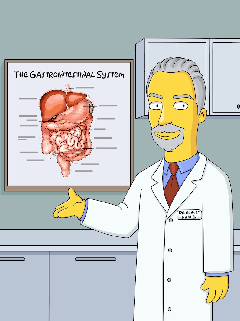 Gastroenterologist Gift Custom Cartoon Portrait / | Etsy