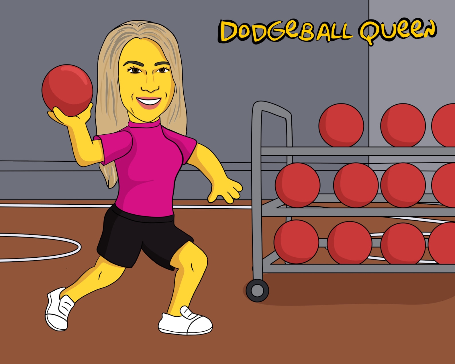 Dodgeball Player Gift - Custom Portrait From Your Photo / Funny ...