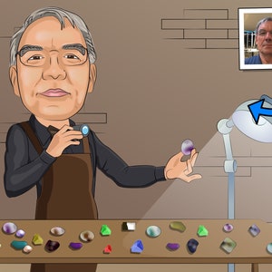 Gemologist Gift - Custom Caricature From Photo, Gemology, Mineralogy - Etsy
