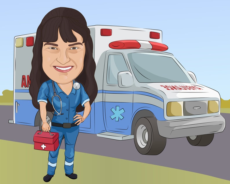 Emergency Medical Technician Gift - Custom Caricature From Photo, EMT ...