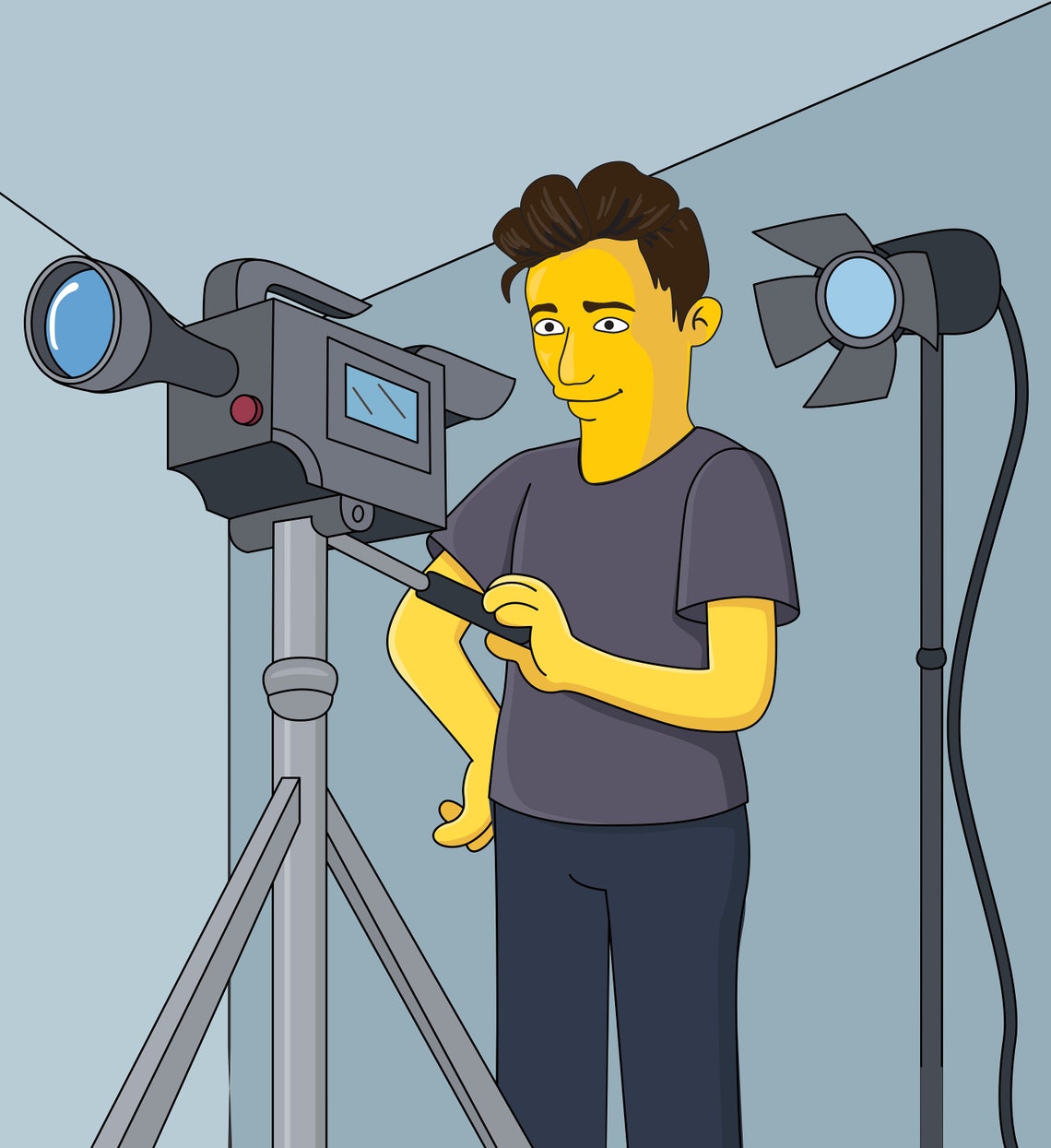 Filmmaker Gift Custom Portrait as Cartoon Character / | Etsy