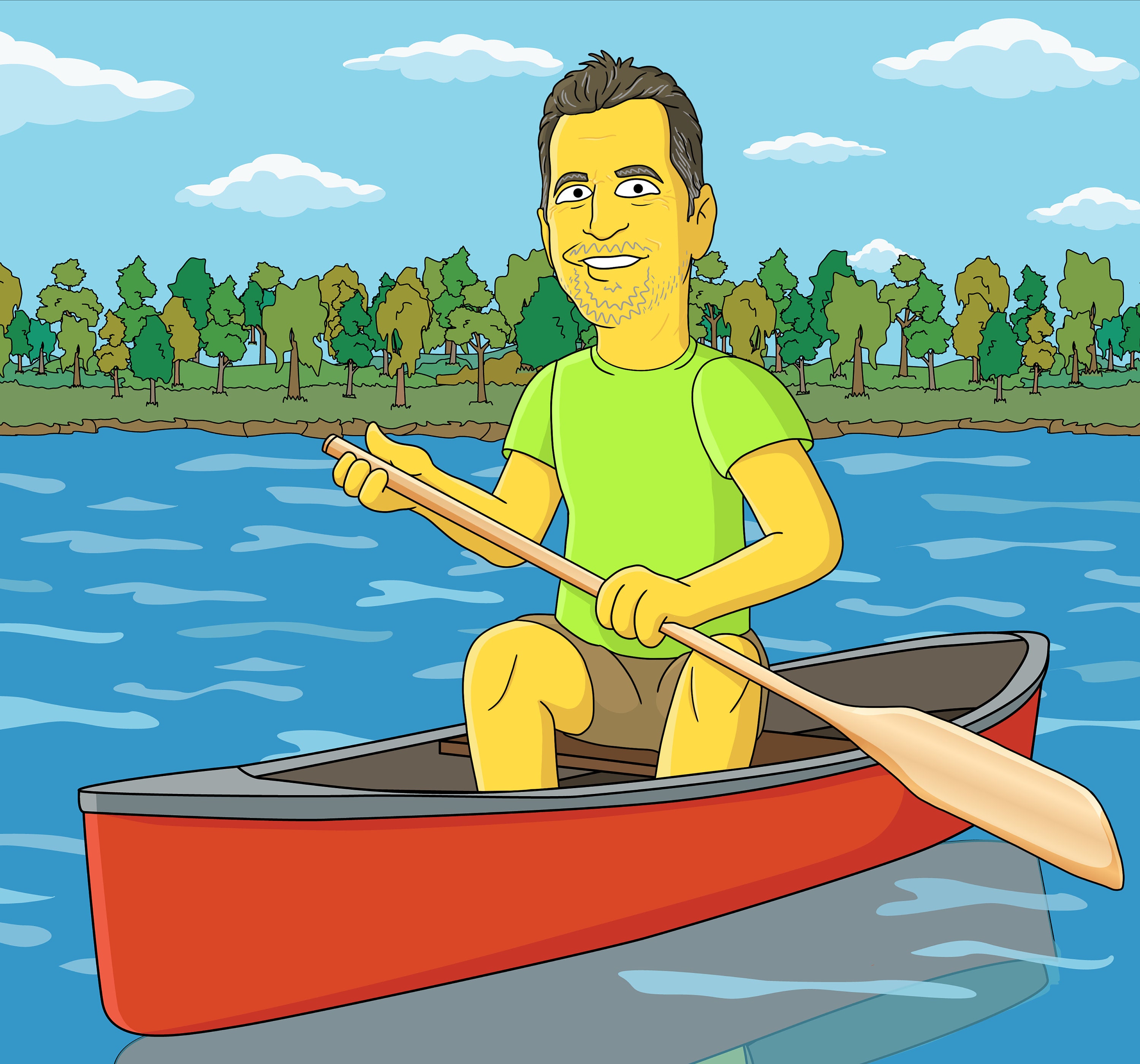 Canoeing Gift Custom Cartoon Portrait From Photo / Canoe - Etsy UK