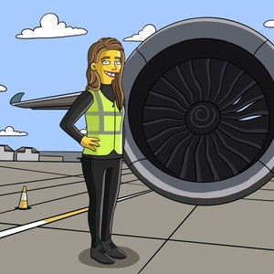 Aerospace Engineer Gift - Custom Portrait as Yellow Cartoon Character ...