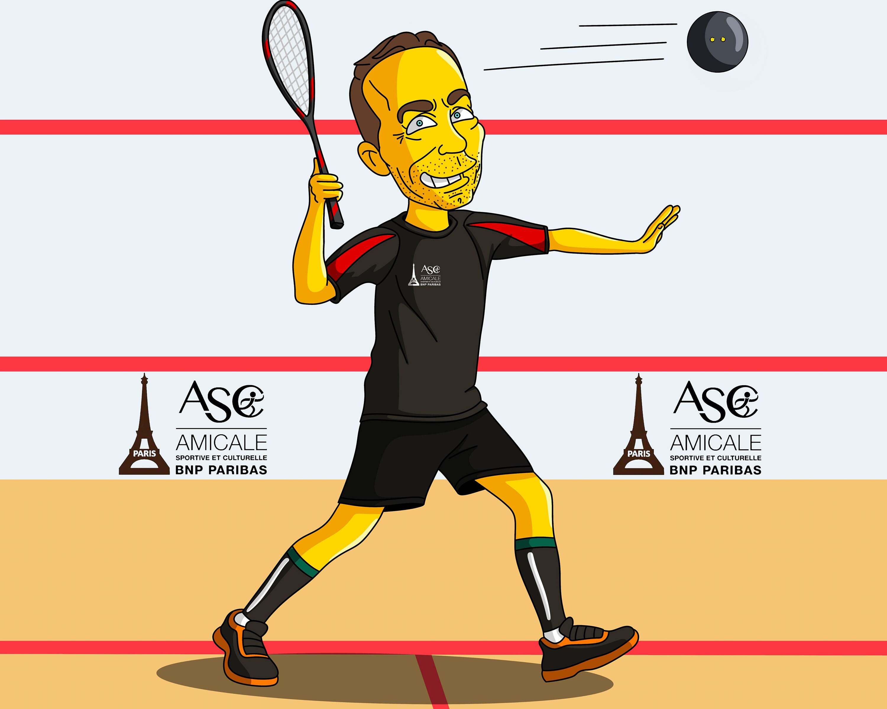 Squash Player Gift - Custom Cartoon Portrait From Photo / Racquetball ...