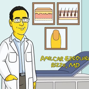 Dermatologist Gift - Custom Portrait as Cartoon Character / Skin Doctor ...