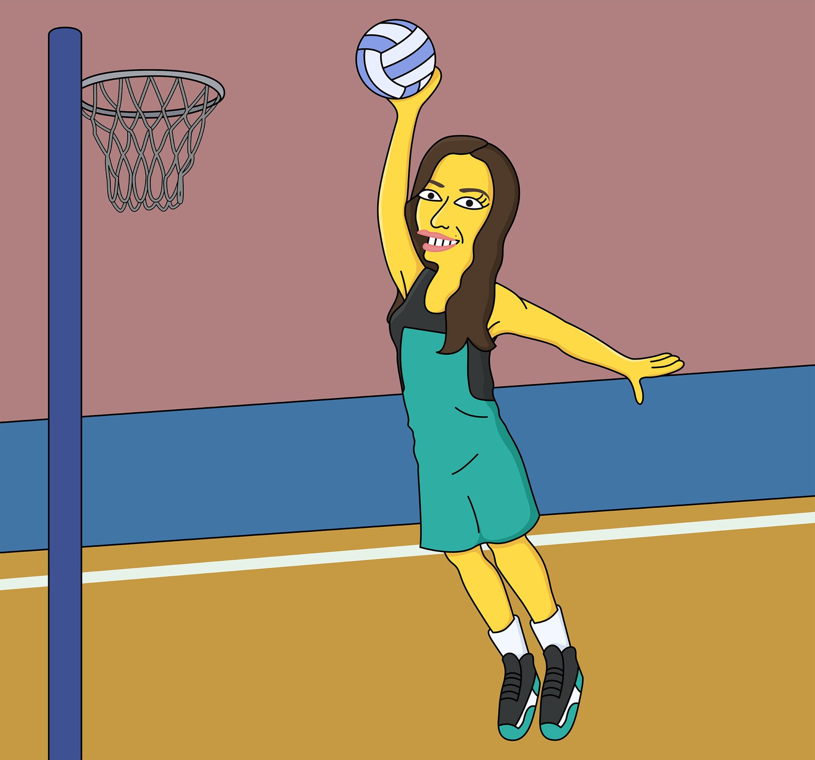 Netball Player Gift Custom Portrait From Photo as Yellow - Etsy