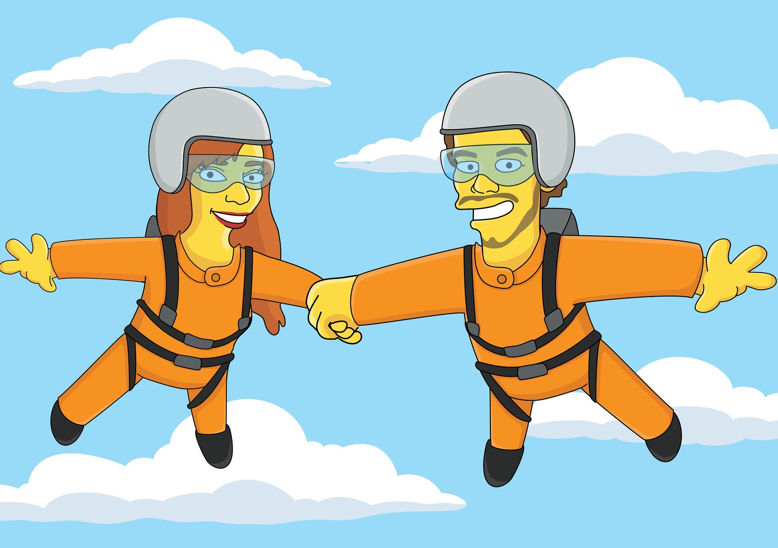 Skydiver Gift - Custom Cartoon Portrait From Photo / Paragliding Gift ...