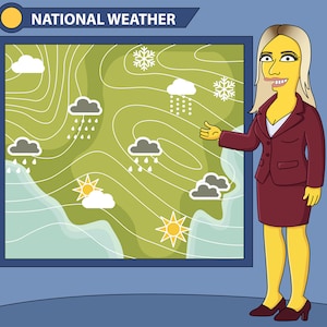 Weather Broadcater Gift - Custom Portrait as Cartoon Character, Weather ...