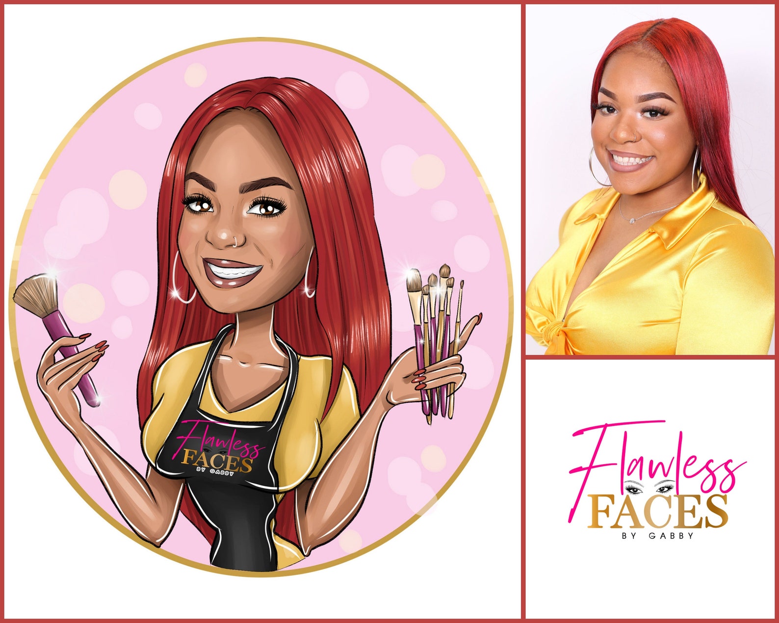 Makeup Artist Logo Design - Custom Cartoon Portrait for Your Business ...