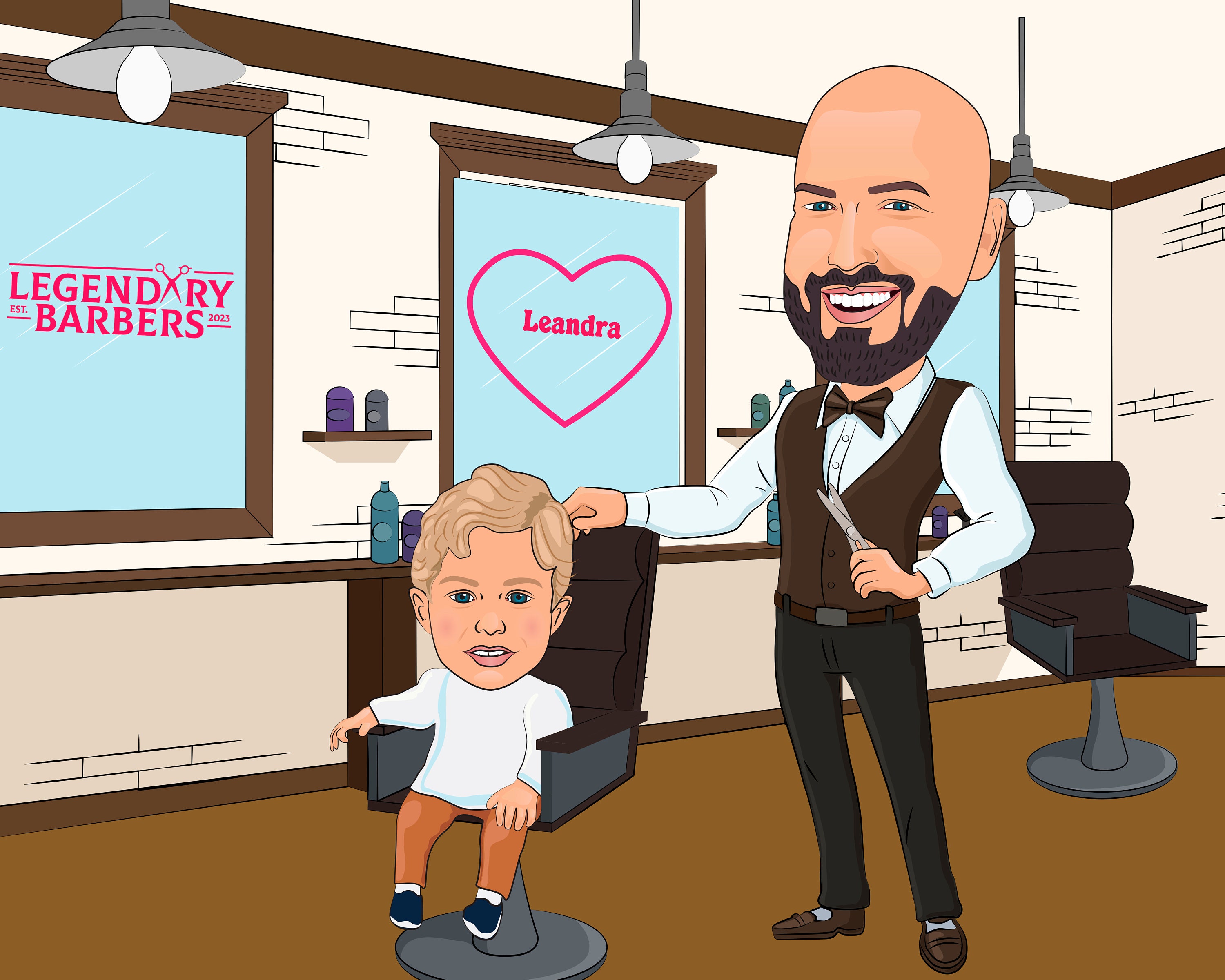 Barber Gift: Custom Cartoon Caricature Portrait (digital File) - Etsy