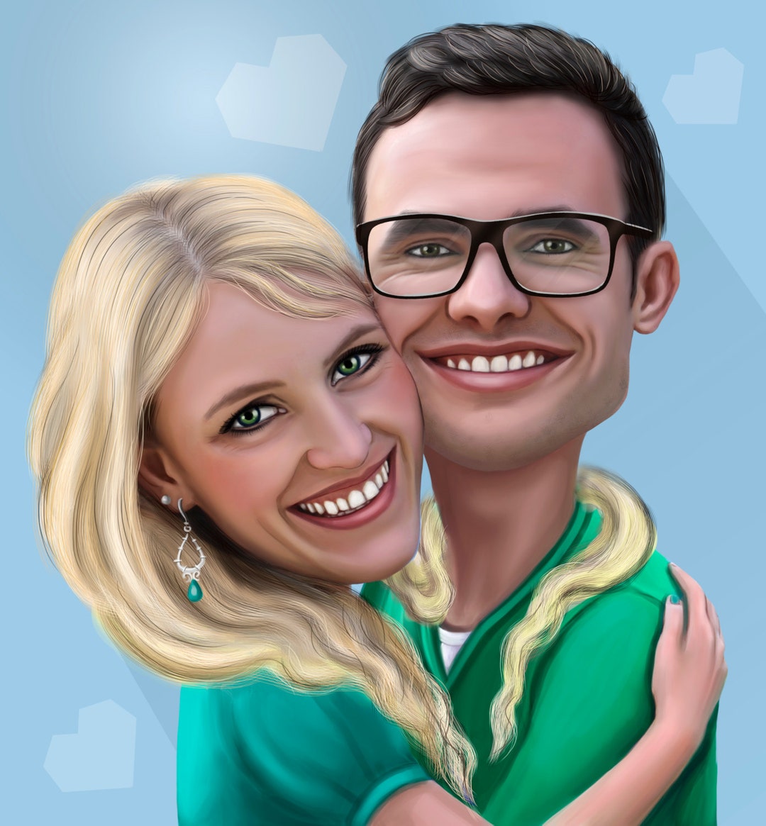 Custom Couple Cartoon Portrait From Your Photo Couple Portrait