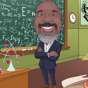 Physics Teacher Gift - Custom Caricature From Photo / Science Teacher ...