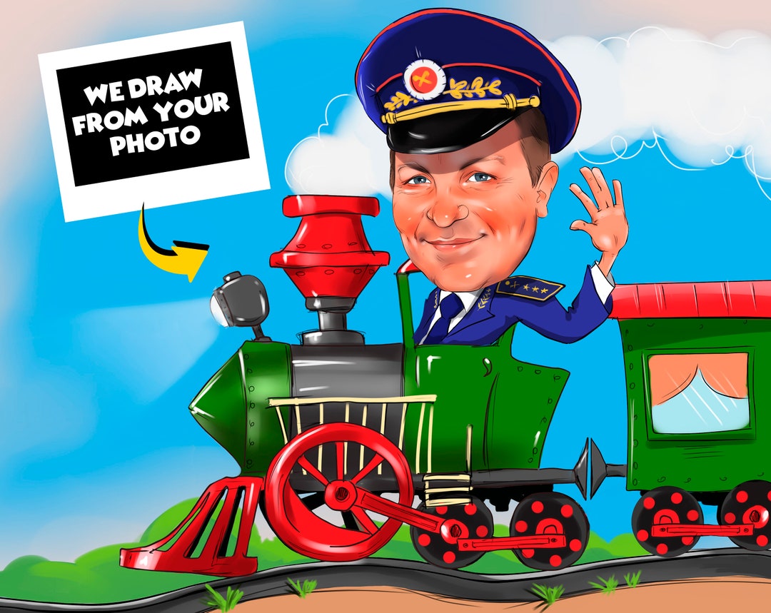 Train Driver Gift - Custom Caricature From Photo - Etsy