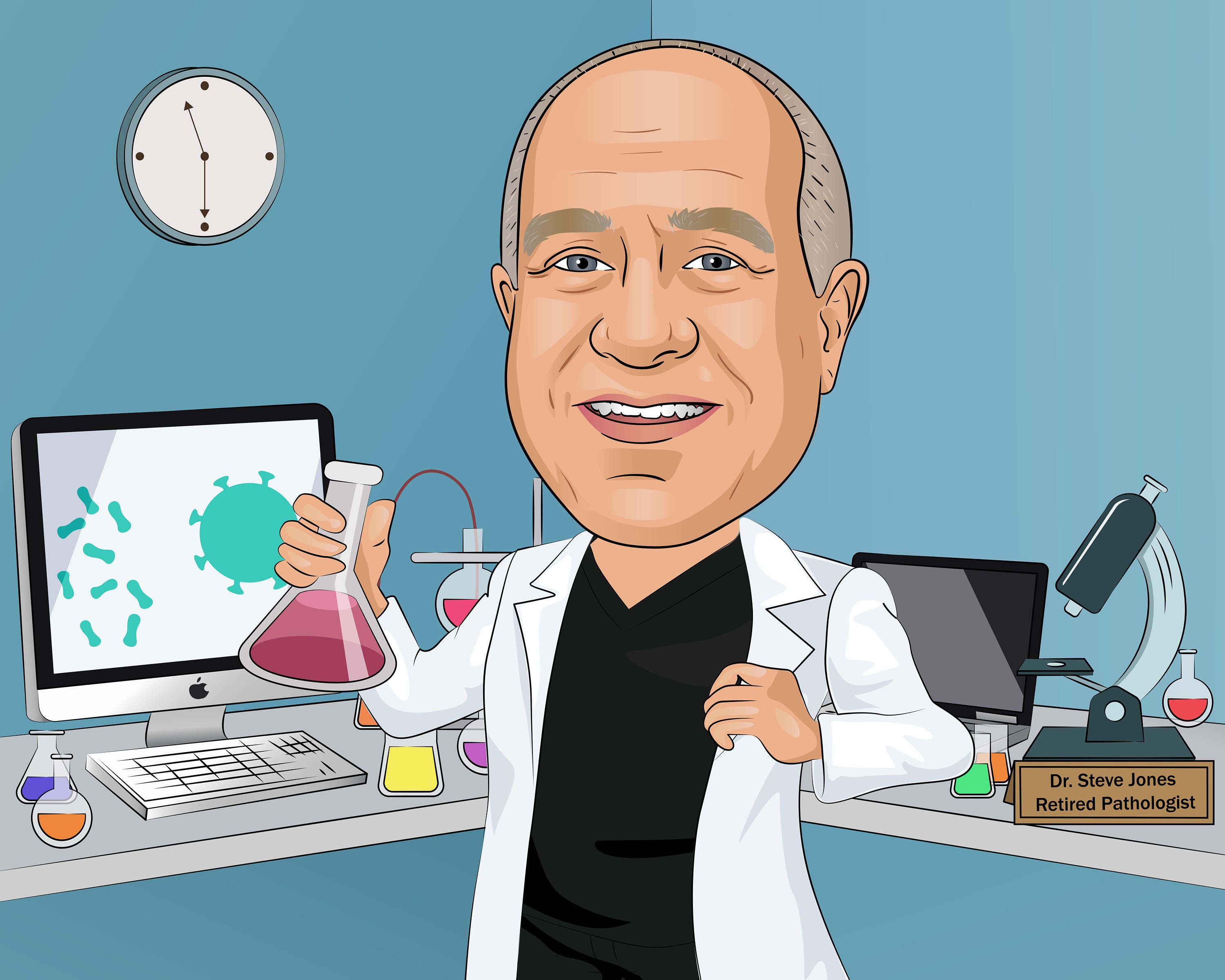 Pathologist Gift - Custom Caricature From Photo / Pathology Gift - Etsy
