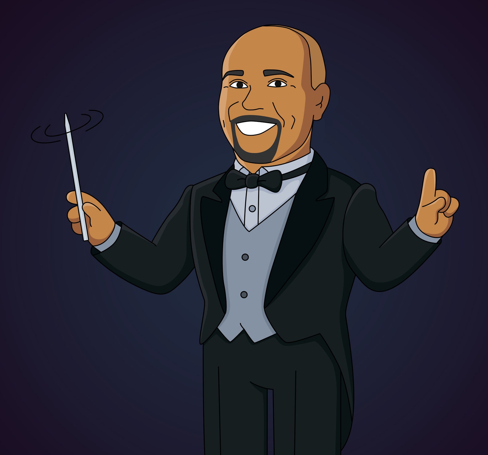 Conductor Gift - Custom Portrait From Photo as Yellow Cartoon Character ...