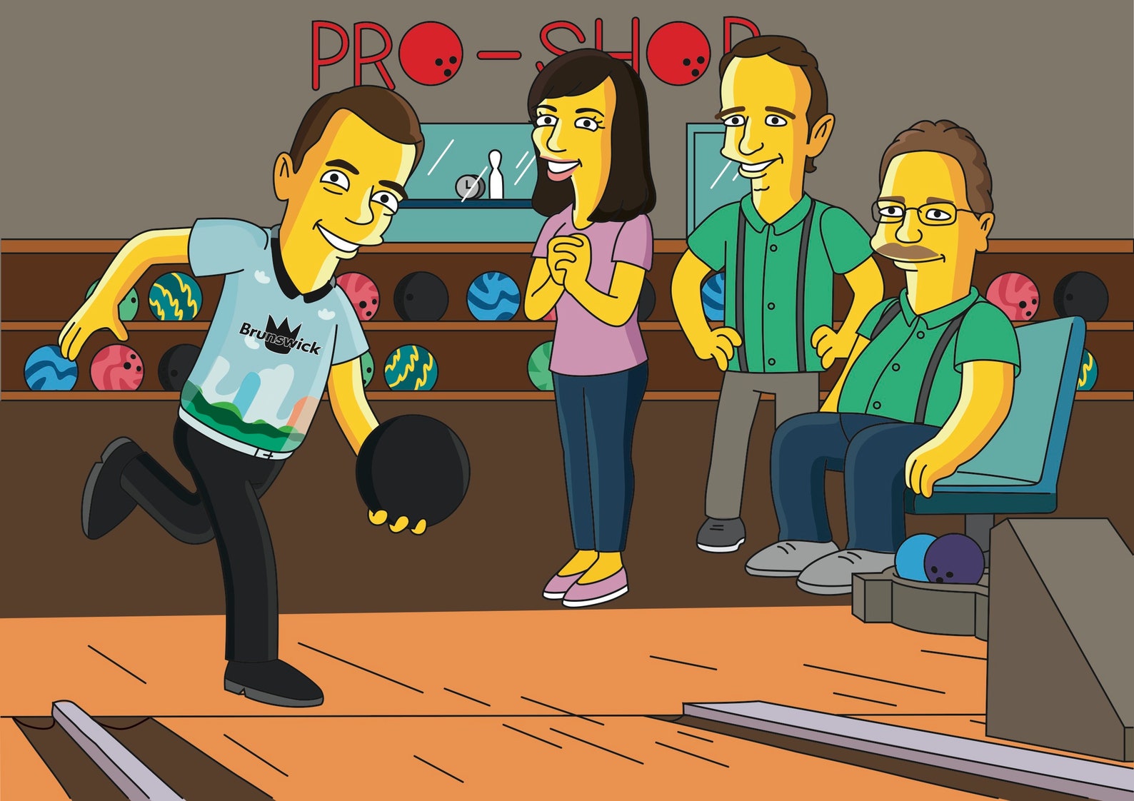 Bowler Gift Idea Custom Cartoon Portrait From Photo / - Etsy