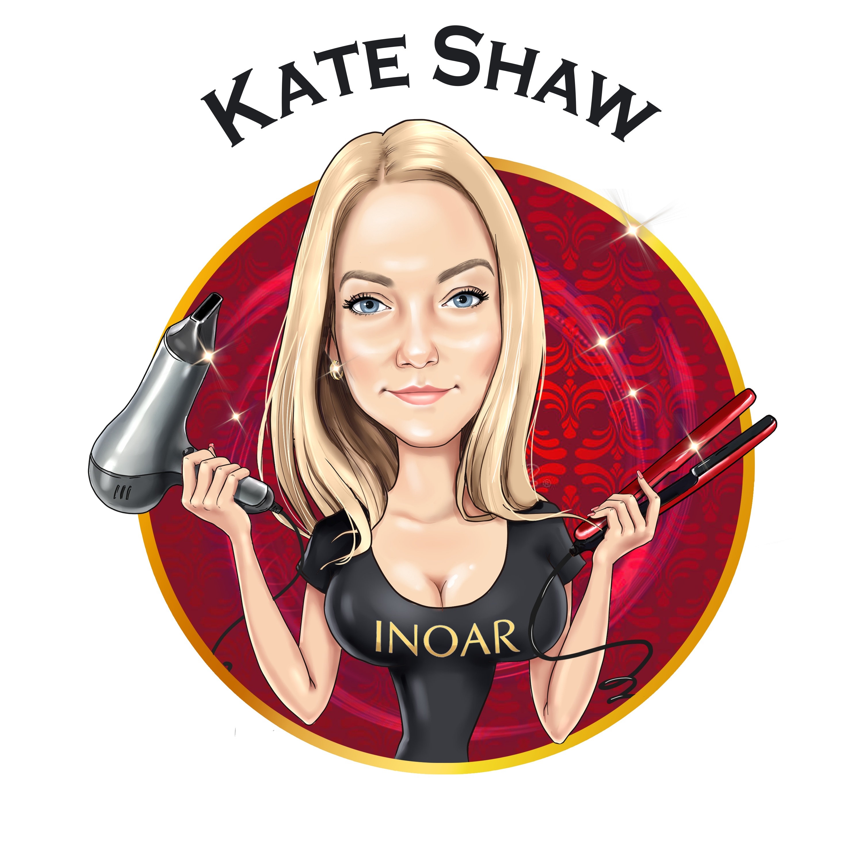 Hair Stylist Logo Design - Custom Cartoon Portrait for Your Business ...