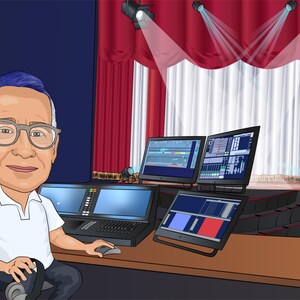 Lighting Tech Gift - Custom Caricature From Photo, Lighting Technician ...