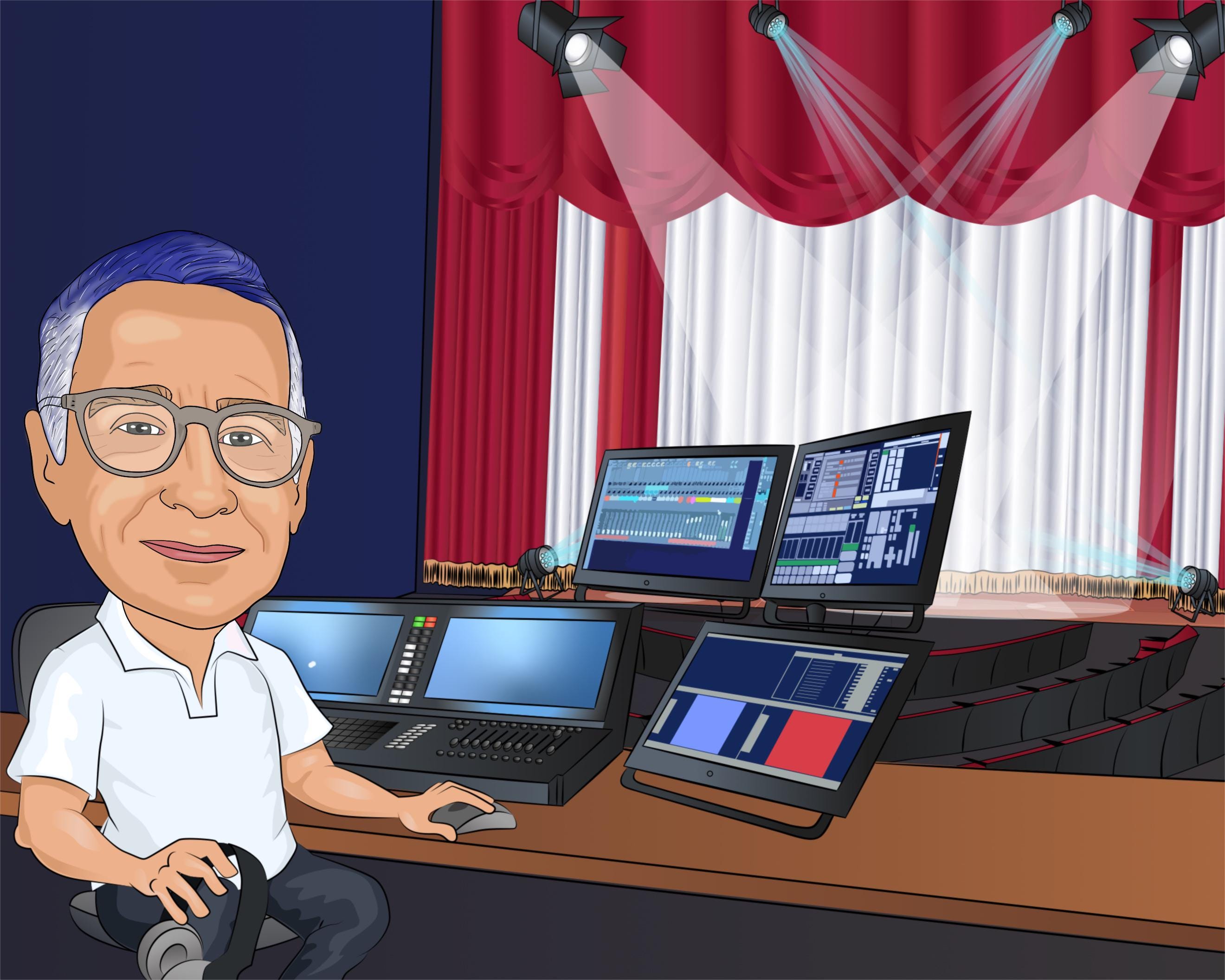 Lighting Tech Gift - Custom Caricature From Photo, Lighting Technician ...