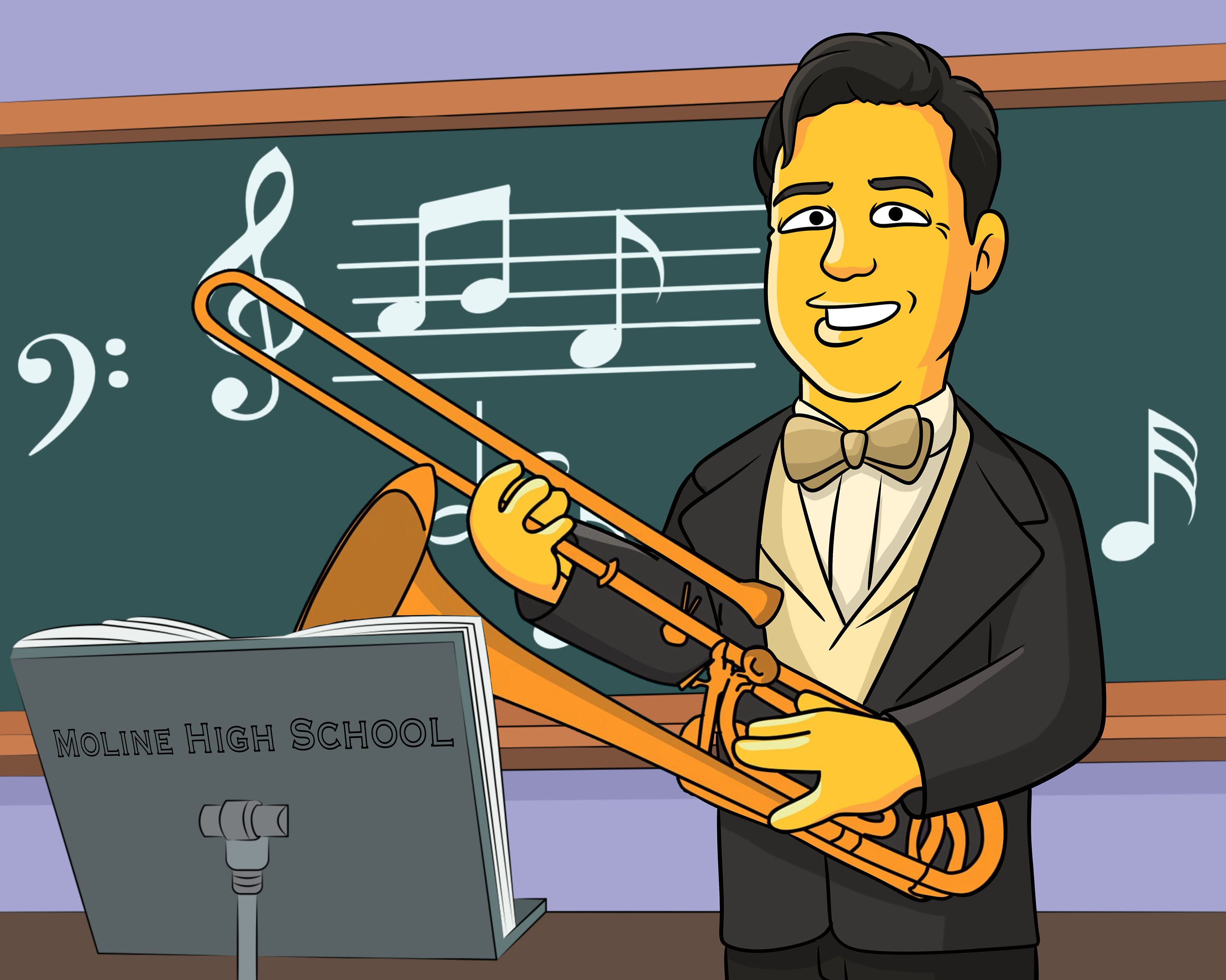 Cartoon Playing Trombone