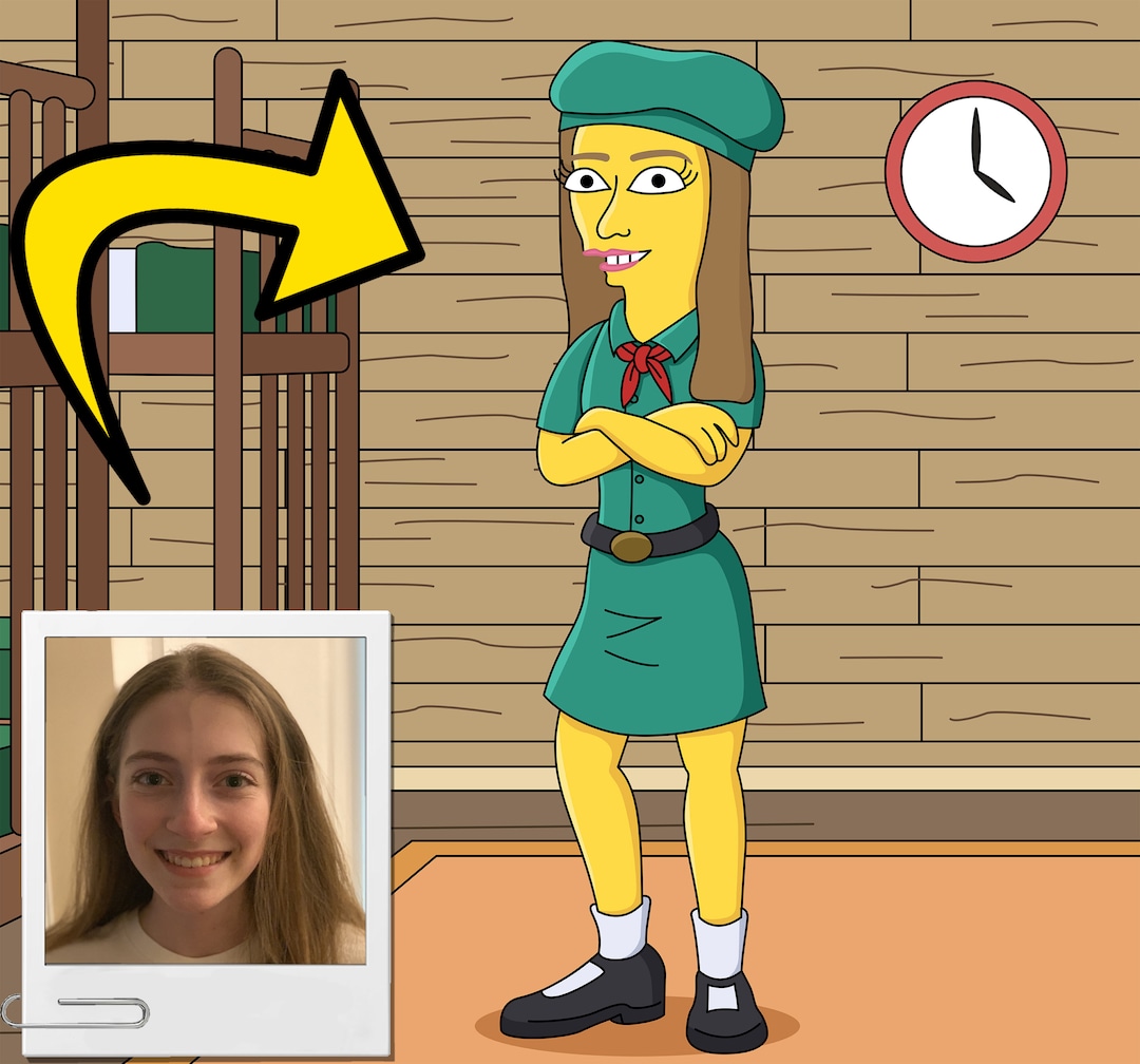 Girl Guide Gift - Custom Portrait From Photo, Girl Scout Gift, Girl ...