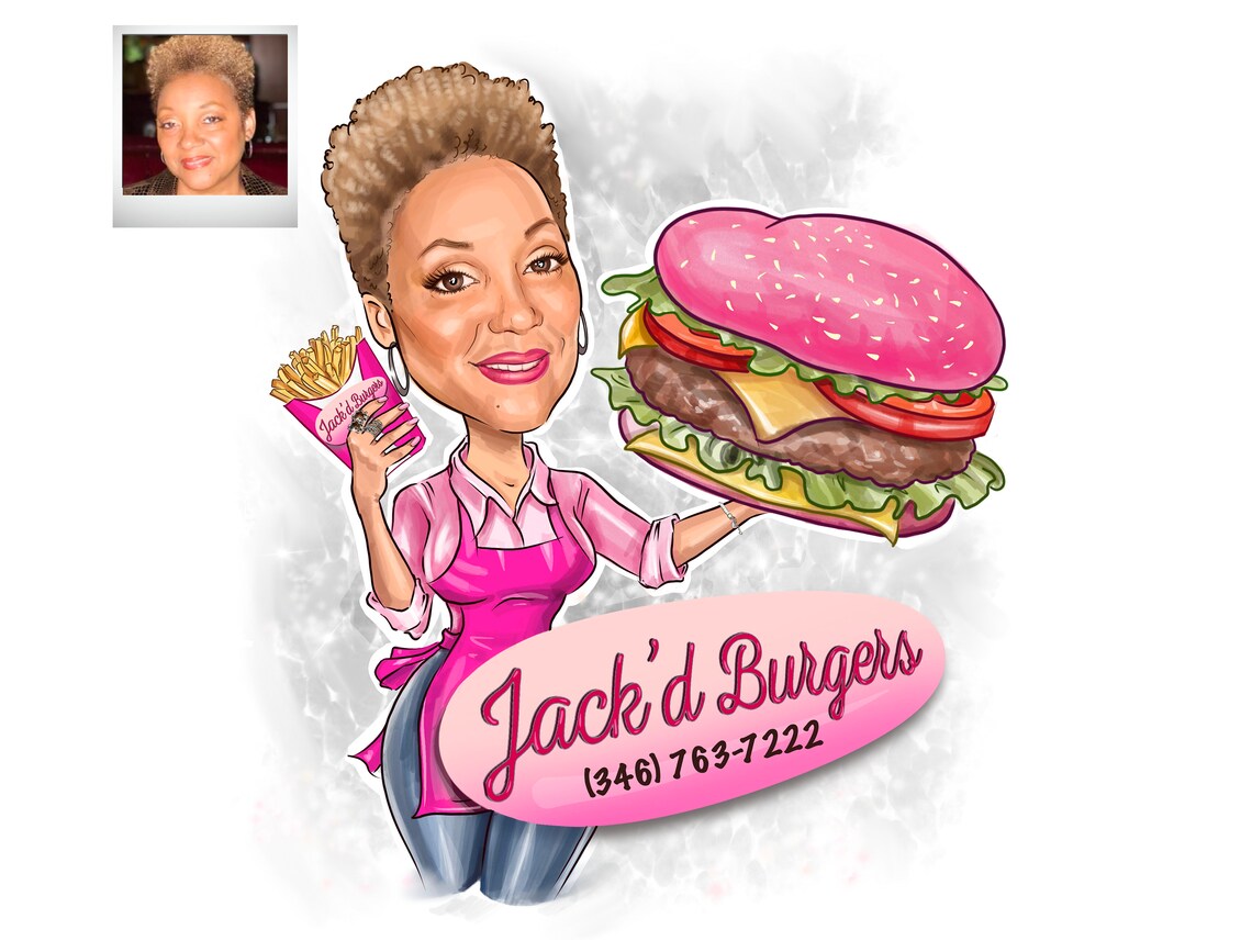 Lunch Lady Logo Custom Portrait for Your Business Logo / - Etsy